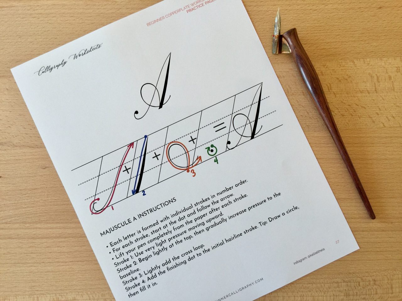 Worksheets | Kallialitheia | Beginner Calligraphy and Beautiful Truth